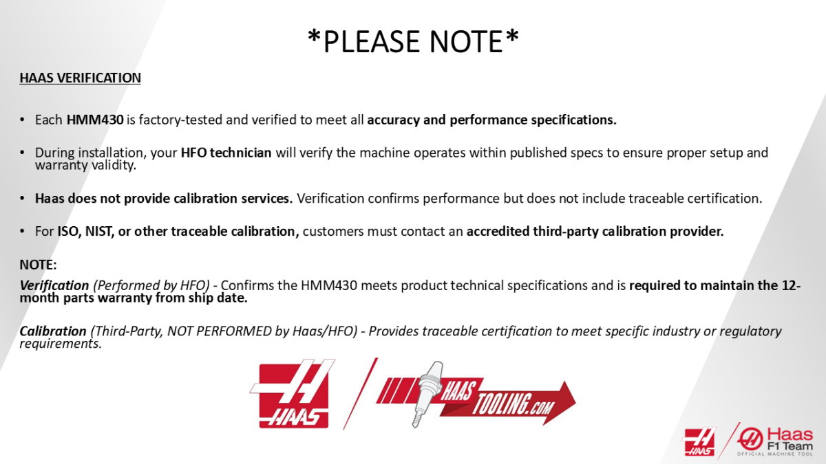HMM430, Coordinate Measuring Machine | Haas Tooling