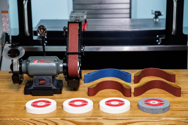 6" Haas Bench Grinder with Belt Sander Kit | Haas Tooling